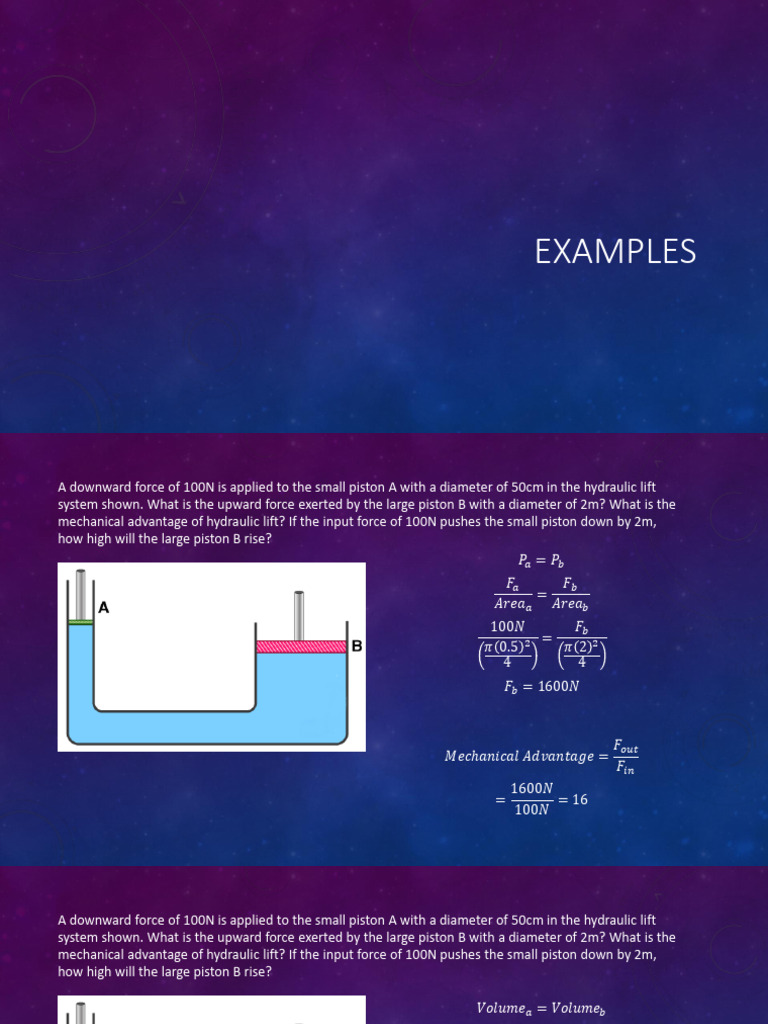 Week 2 Examples Hydraulics | PDF | Lift (Force) | Pressure