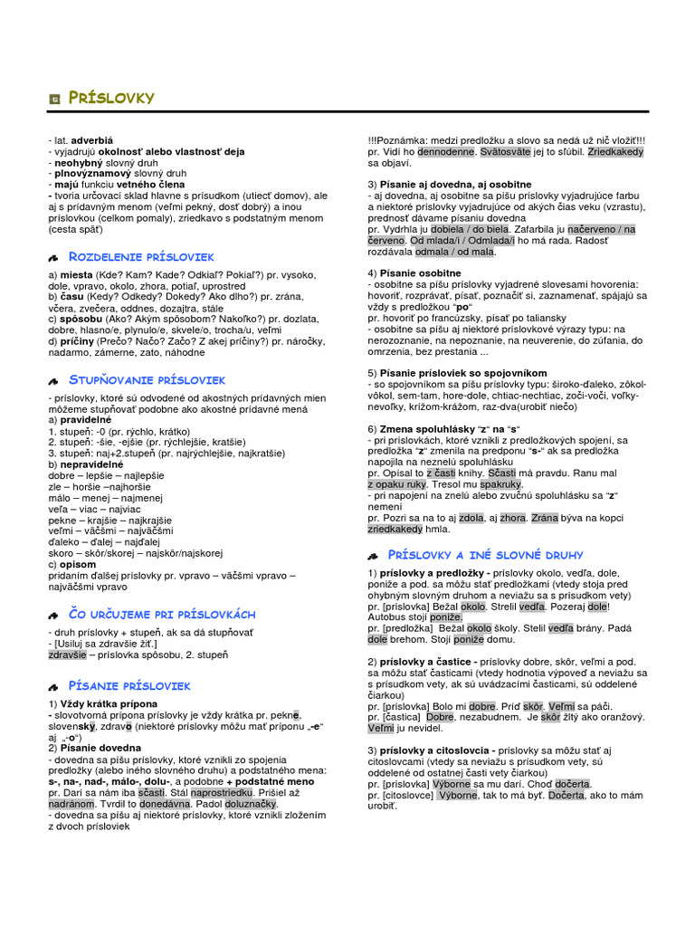 Príslovky | PDF
