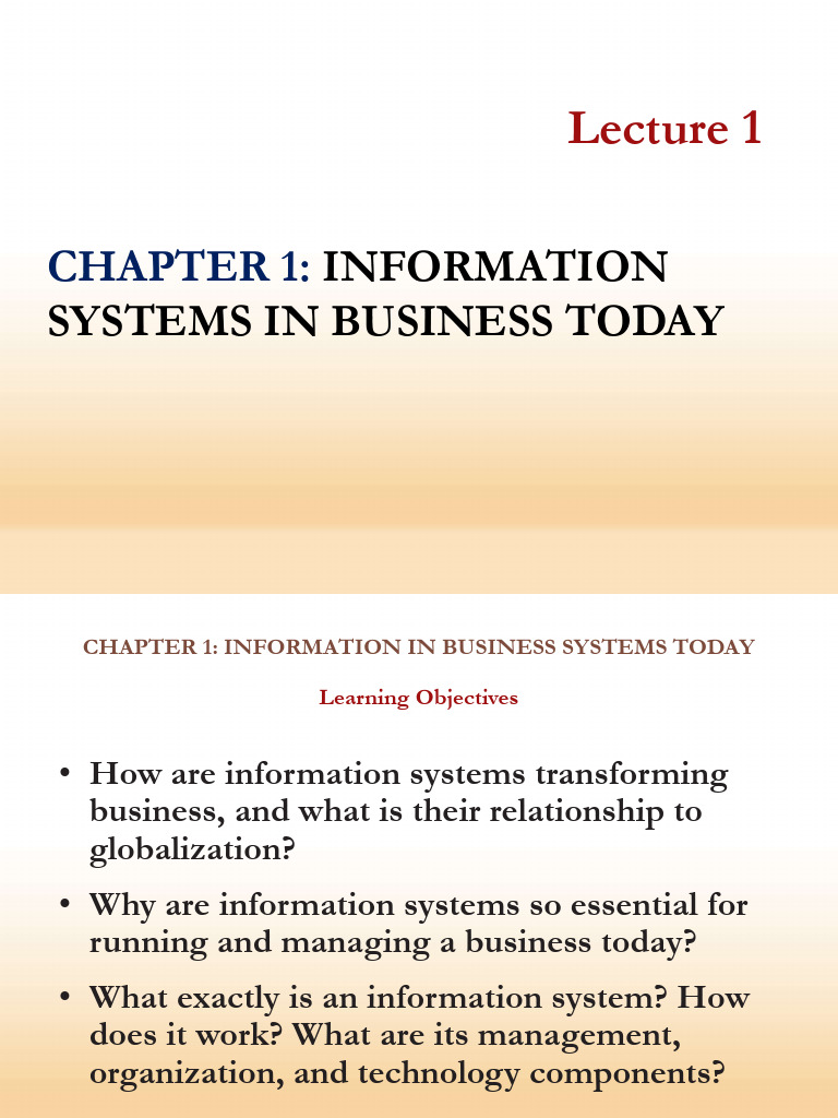 Management Information Systems 12e CH 01 | PDF | Information System ...