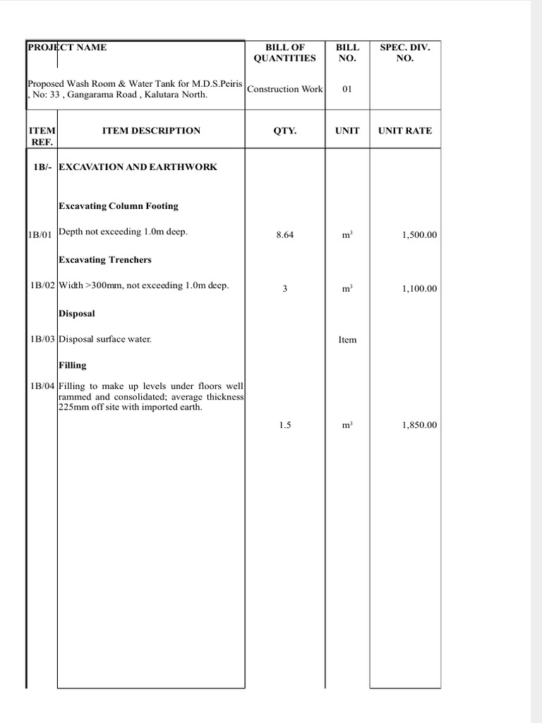 Dokumen - Tips Boq Estimate 01 | PDF | Currency