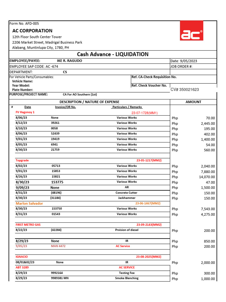 1st CA Liquidation (Ao Southern) | PDF | Payments | Business