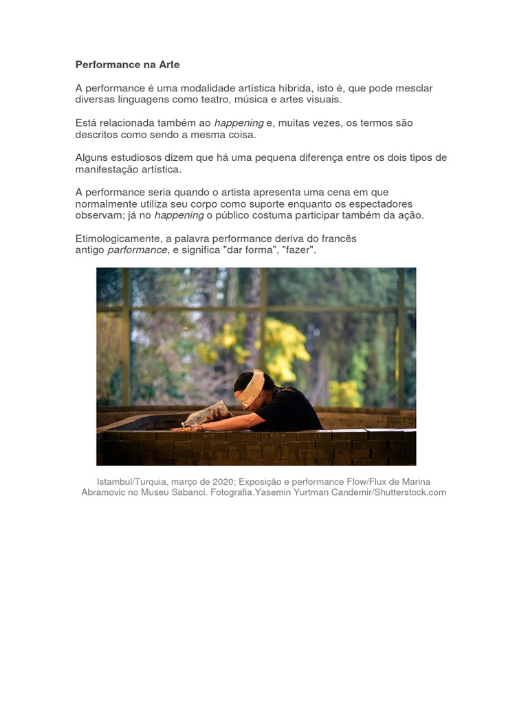 Performance Na Arte | PDF