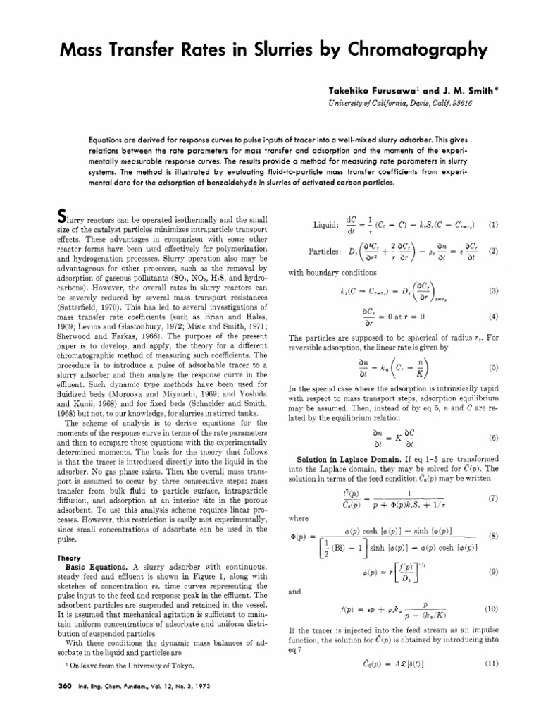 Mass Transfer in Slurry Chromatography | PDF