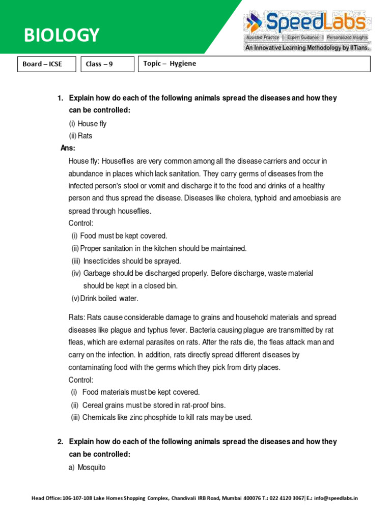 Hygiene - A Key To Healthy Life - Solved Examples - Solved Example ...