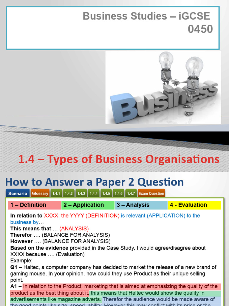 IGCSE 1.4 Types of Business Organisation | PDF | Partnership | Limited ...