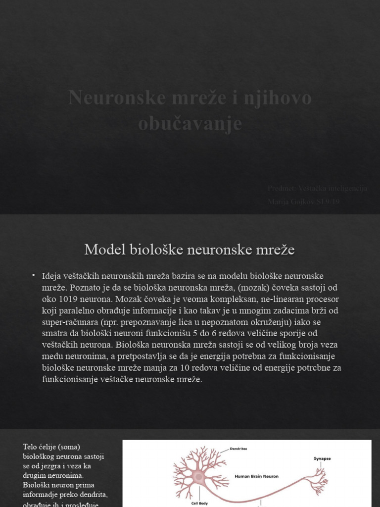 Neuronske Mreze I Njihovo Obučavanje | PDF