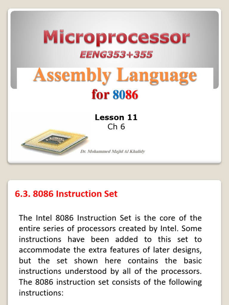 MIC 11 - Assembly Language For 8086 | PDF | Assembly Language | Office ... MIC 11 - Assembly Language For 8086 | PDF | Assembly Language | Office ...