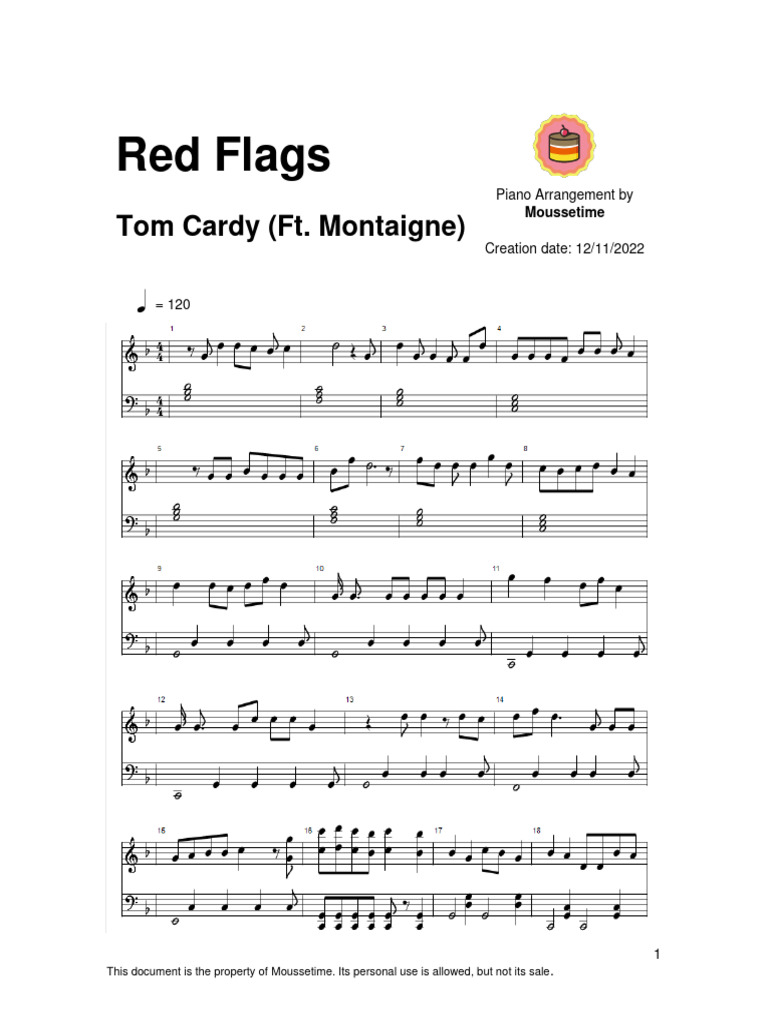 Red Flags - Tom Cardy ft. Montaigne | PDF