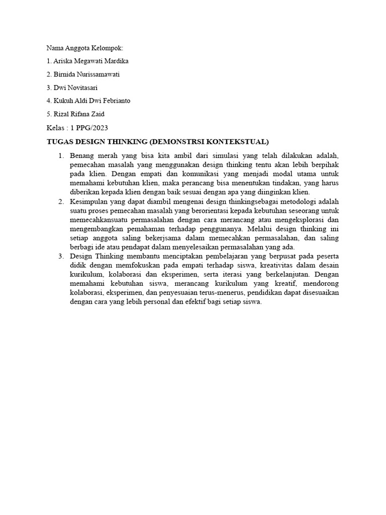 Tugas Kelompok 5 (Elaborasi Konsep) | PDF | Seni