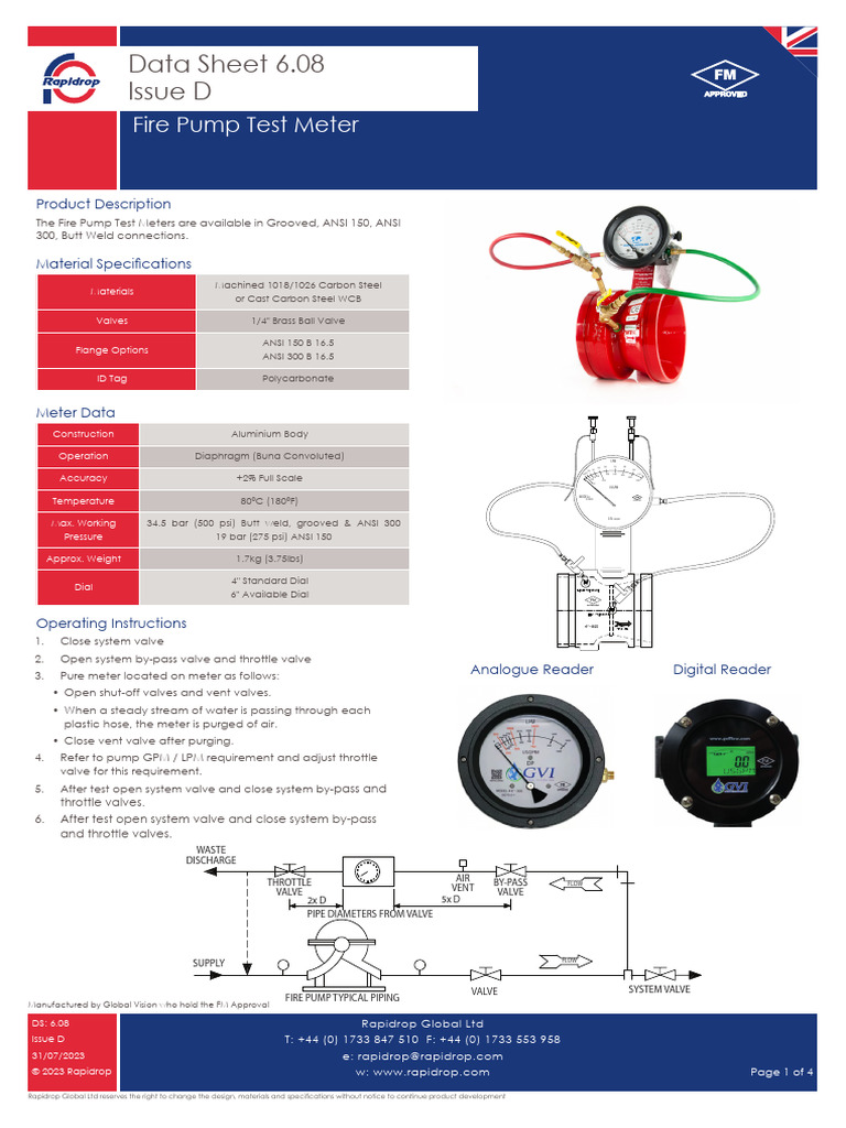 608 D en Ds Fire Pump Test Meter FM | PDF