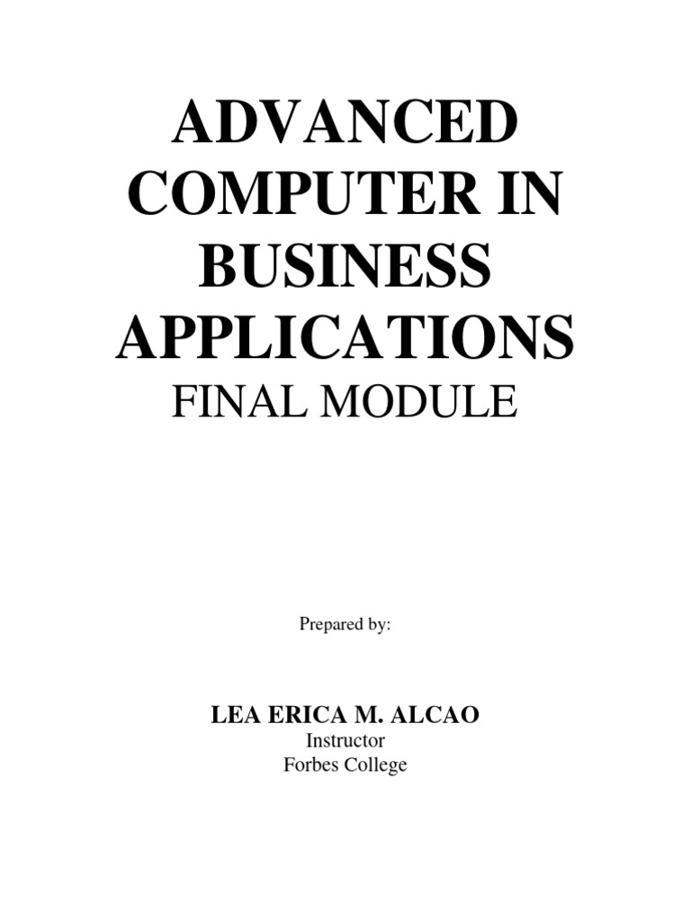 ACBA Final-Module | PDF | Computing | Software