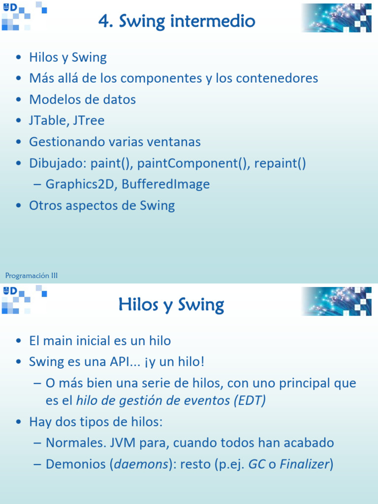 Guía Intermedia de Swing y Hilos | PDF | Java (lenguaje de programación) | Ventana (informática)