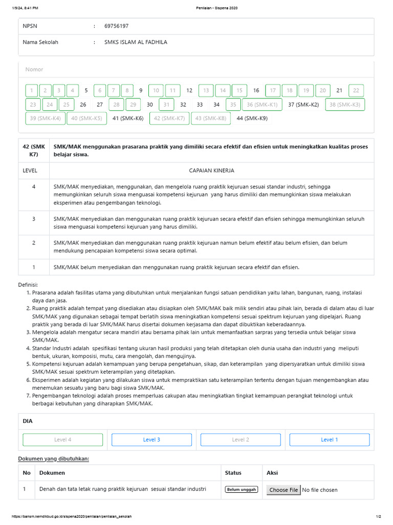 Poin 42 Sispena Akreditasi 2024 | PDF
