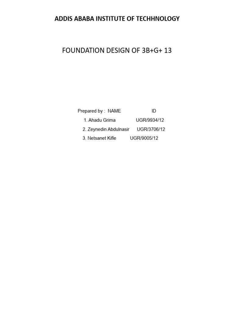 Foundation Design for 3B+G+13 Building | PDF | Materials | Continuum ...