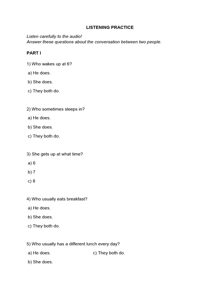 Listening Practice From Conversations | PDF