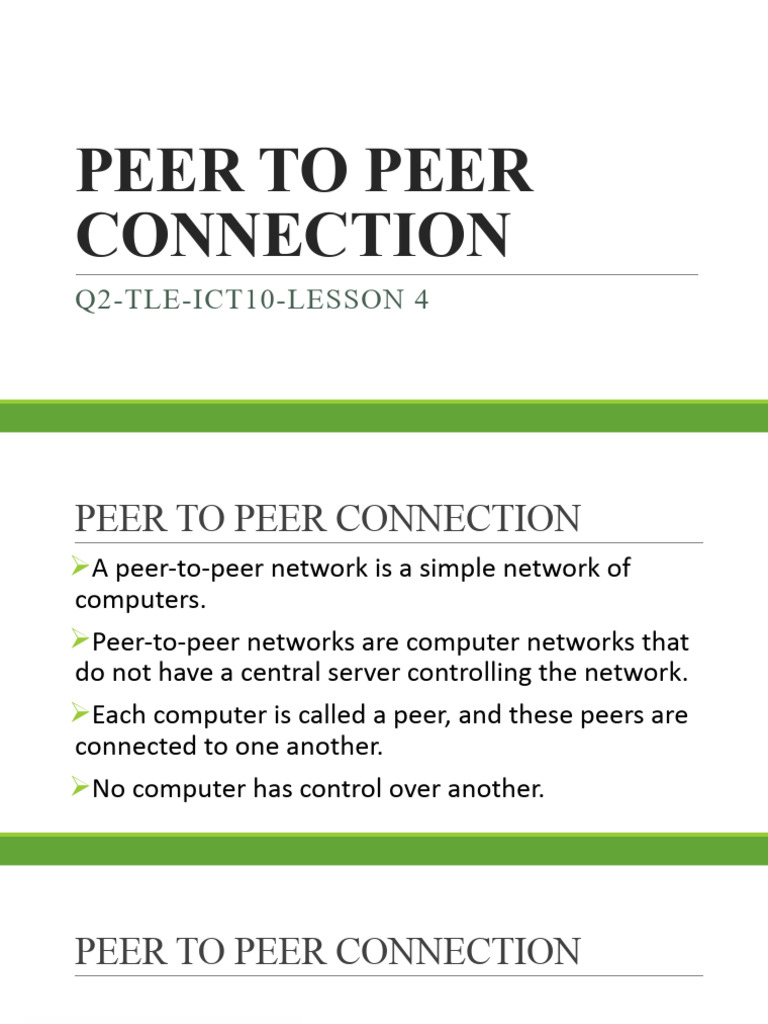 Peer To Peer Connection | PDF | Peer To Peer | Computer Network