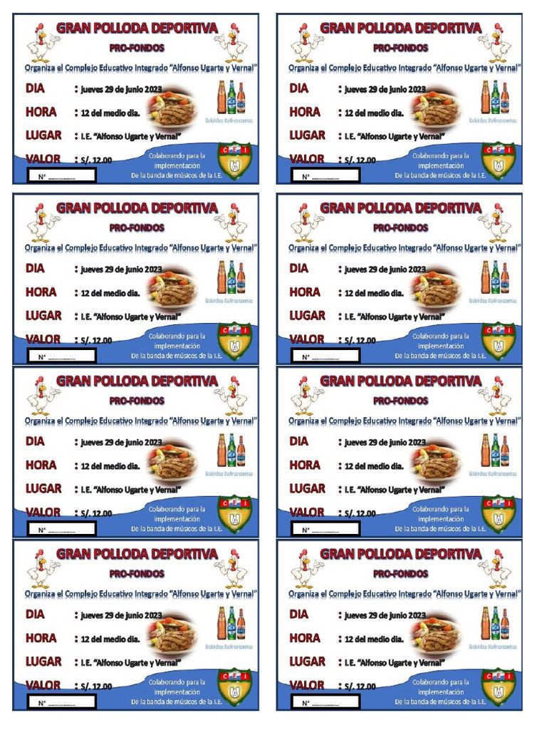 Tarjeta de Pollada | PDF