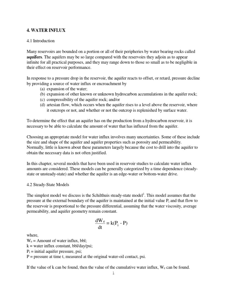 Water Influx | Download Free PDF | Petroleum Reservoir | Aquifer