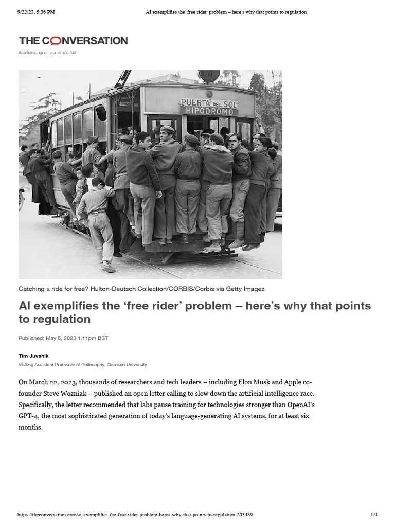 AI Exemplifies The 'Free Rider' Problem - Here's Why That Points To ...