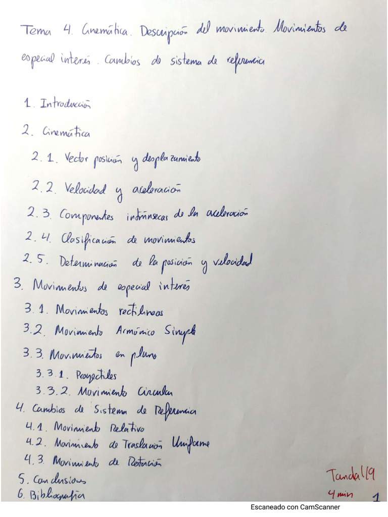 Tema 4 - Cinemática | PDF