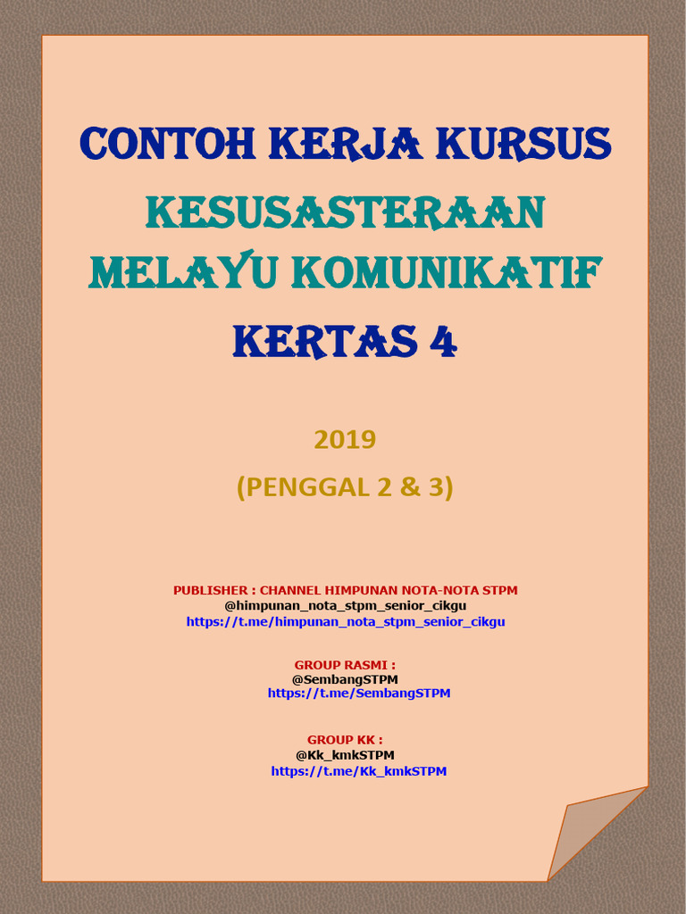 Contoh Kerja Kursus KMK S2-2019 | PDF