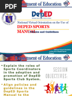 DepEd Sports Manual Policies and Guidelines | PDF | Learning | Governance