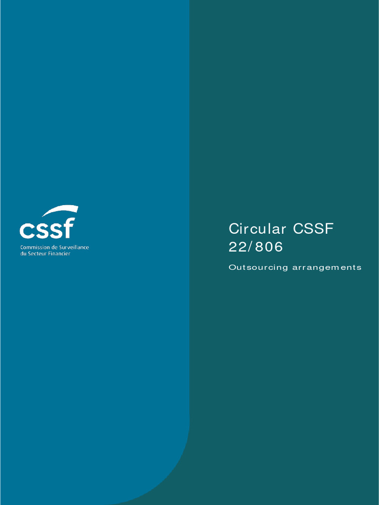 CSSF Circular 22-806 - Outsourcing Arrangements | PDF | Cloud Computing | Governance