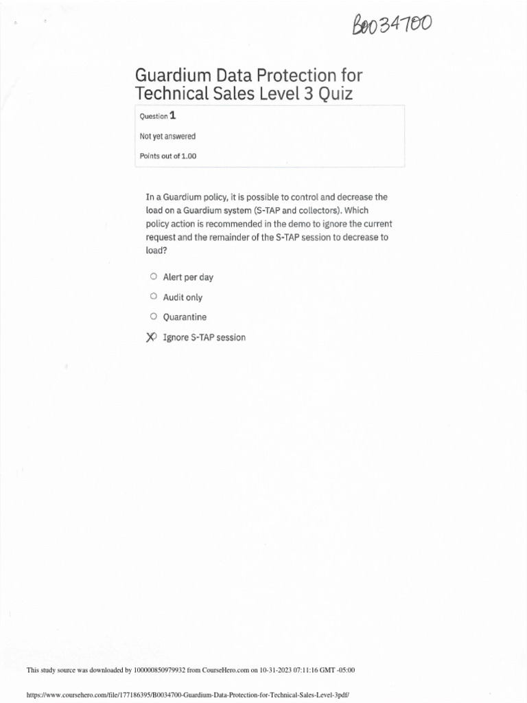 Guardium Data Protection For Technical Sales Level 3 PDF | PDF | Science & Mathematics | Computers