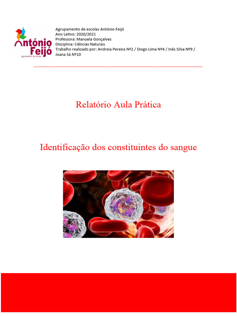 Identificação dos Constituintes do Sangue | PDF | Sangue | Hemácia