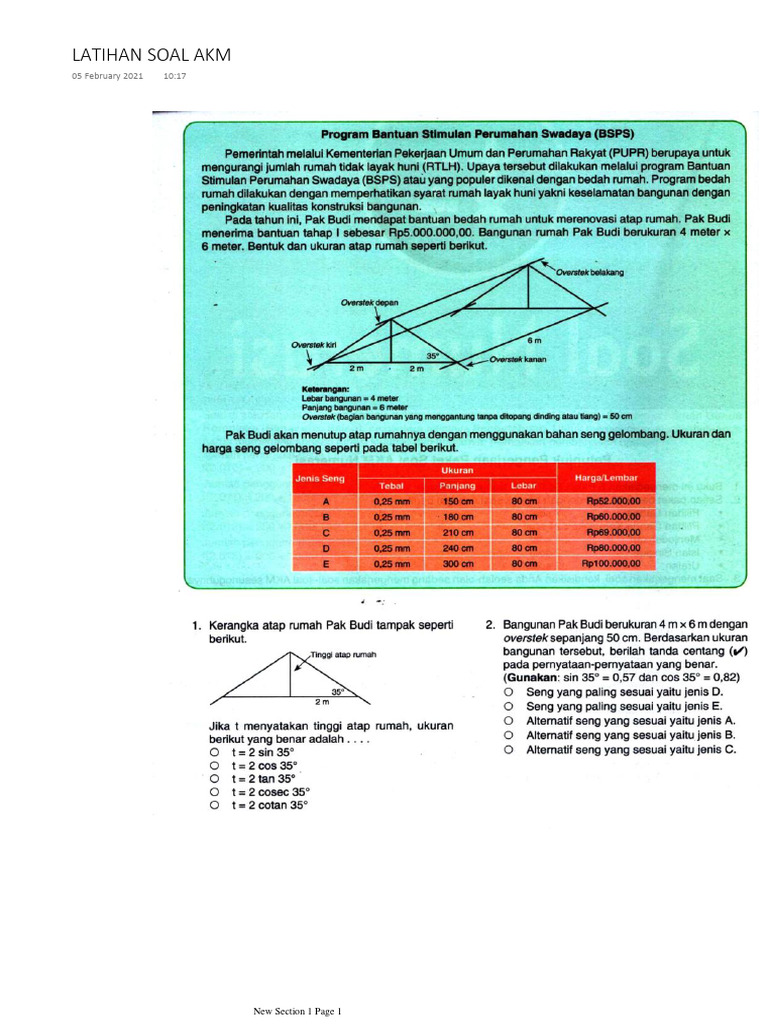 Latihan Soal Akm | PDF