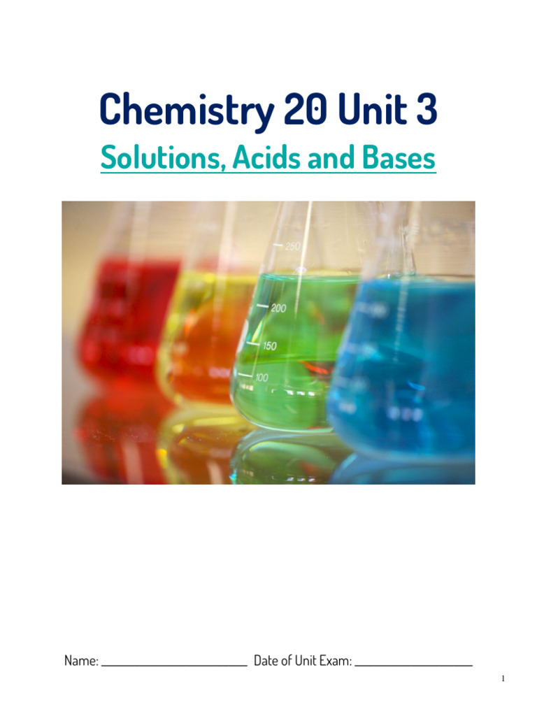 KEY PG 39-40 Unit 3 Solutions Workbook | PDF | Ph | Acid
