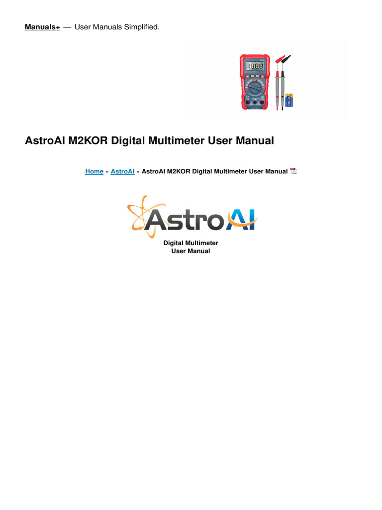 M2kor Digital Multimeter Manual | PDF | Diode | Capacitor