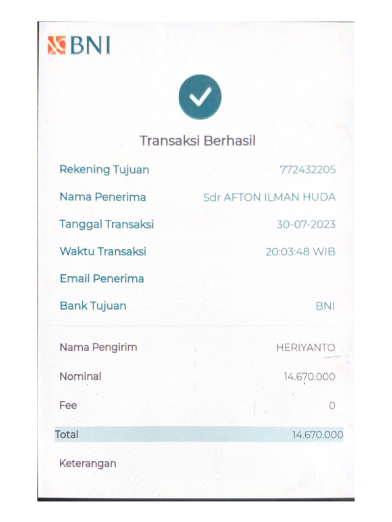 Transaksi Berhasil | PDF