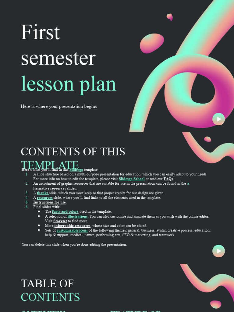 First Semester Lesson Plan XL by Slidesgo | PDF | Planets | Planets In ...
