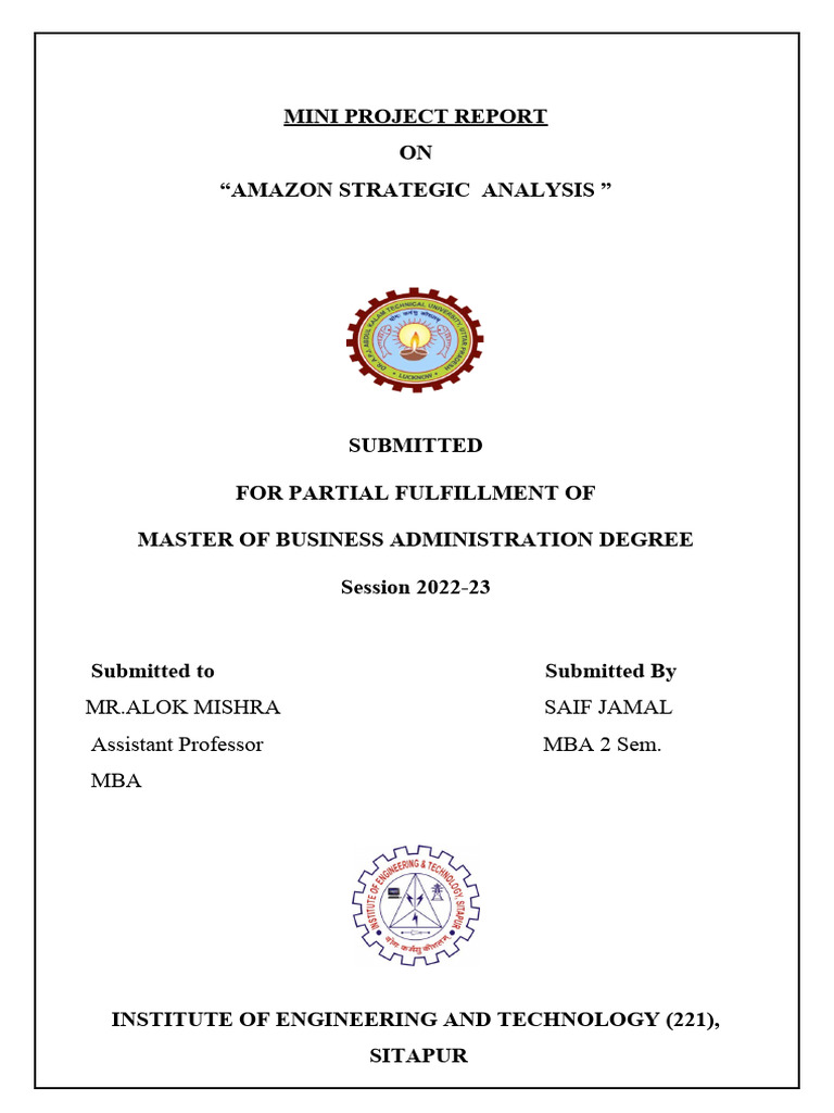 MINI PROJECT Report Front Page | PDF