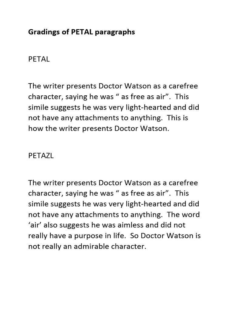 Gradings of PETAL Paragraphs | PDF | Philosophy | Religion & Spirituality