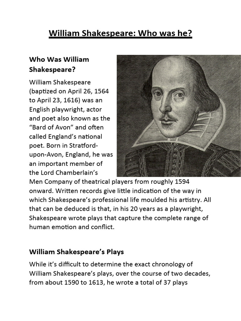 William Shakespeare Context Carousel Info Sheet | Download Free PDF ...