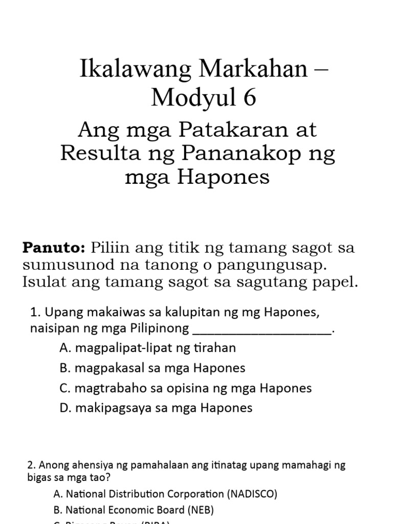 Module6 Aralin1 | PDF