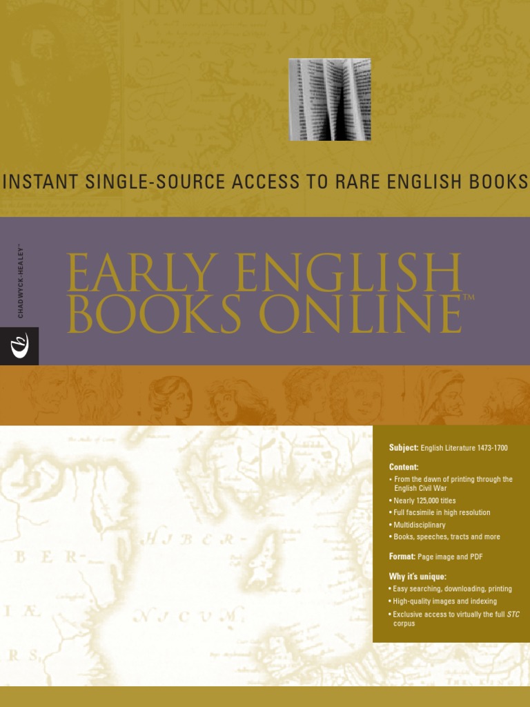 Early English Books Online: Instant Single-Source Access To Rare ...