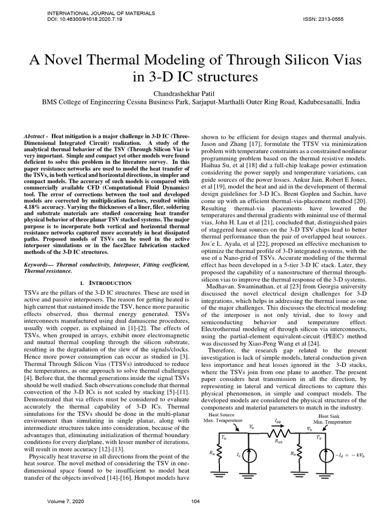 A Novel Thermal Modeling of Through Silicon Vias i (1) | PDF A Novel Thermal Modeling of Through Silicon Vias i (1) | PDF