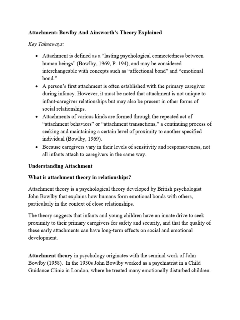 Attachment Theory | PDF