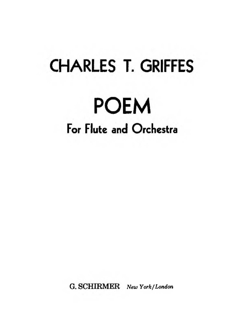 Griffes Poem For Flute and Orchestra A.93 | PDF