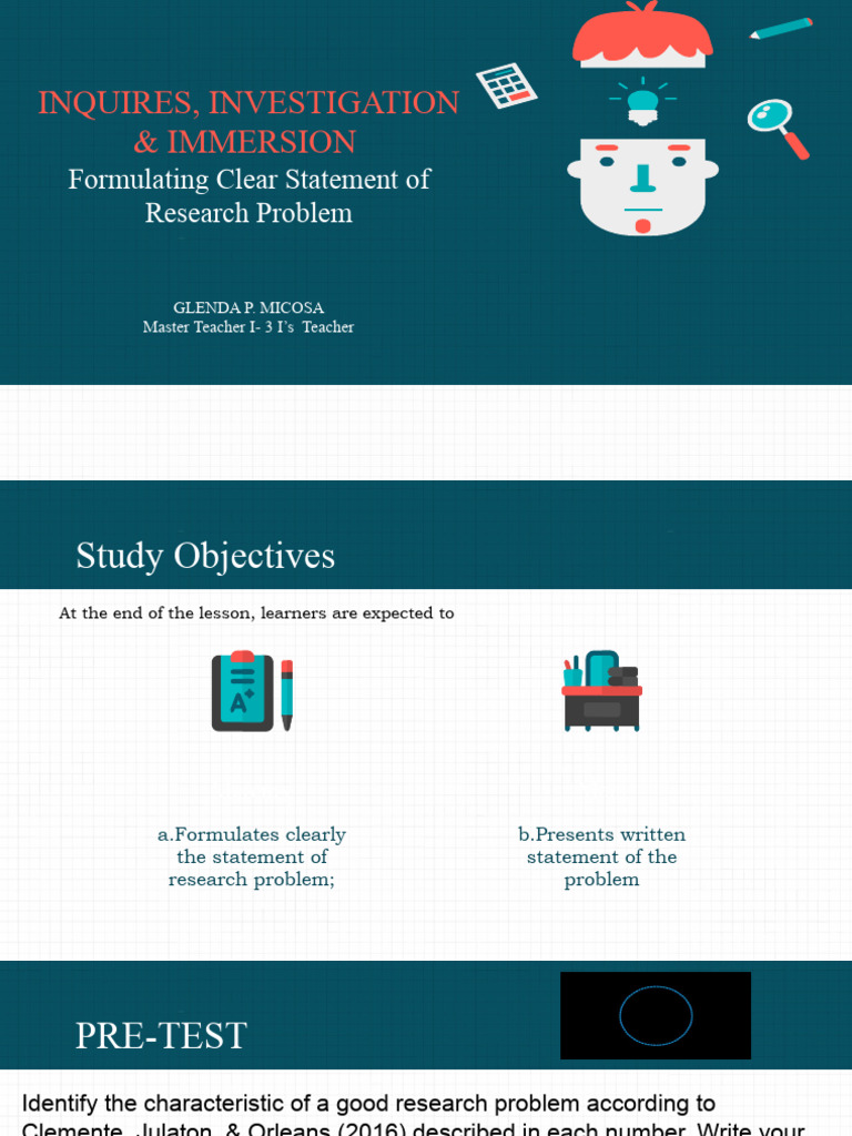 3 I's wk.2 Research Problem | PDF | Career & Growth