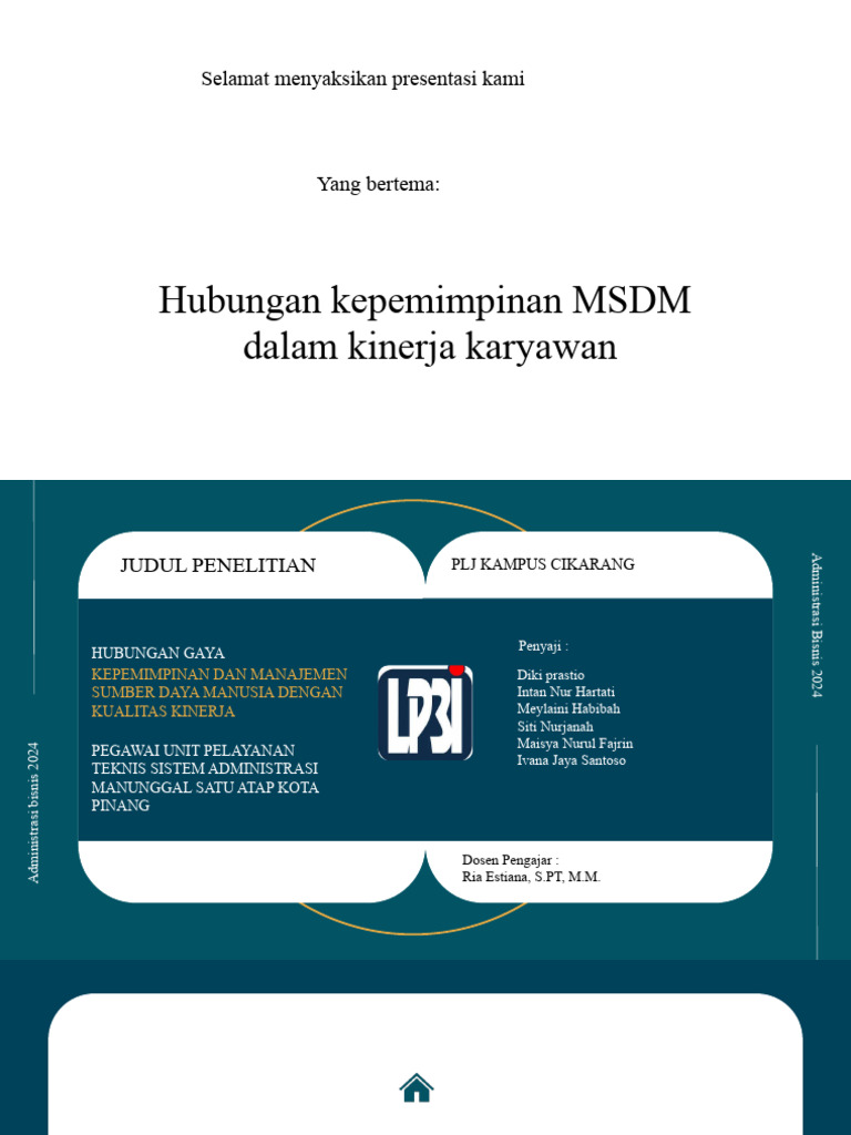 Hubungan Kepemimpinan MSDM DLM Kinerja | PDF