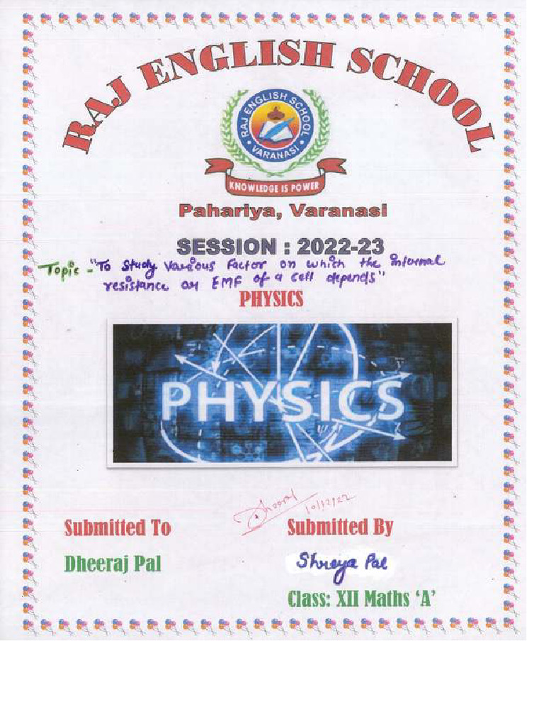 Physics Project work | PDF