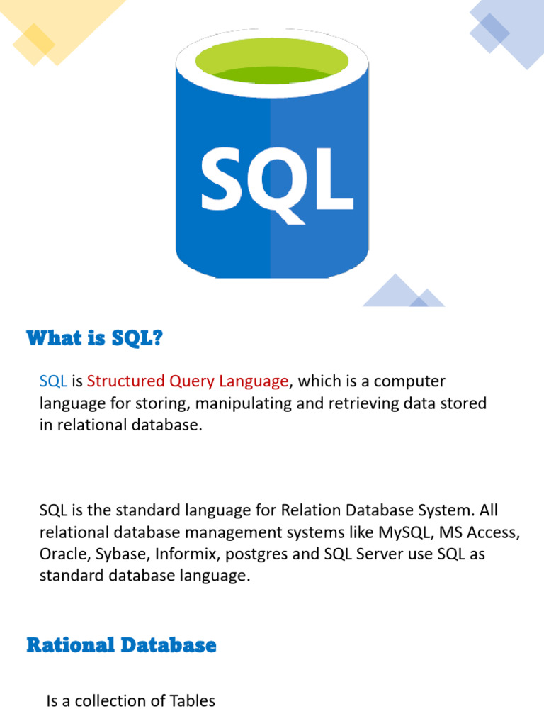 Intro To SQL | PDF | Relational Database | Table (Database) Intro To SQL | PDF | Relational Database | Table (Database)