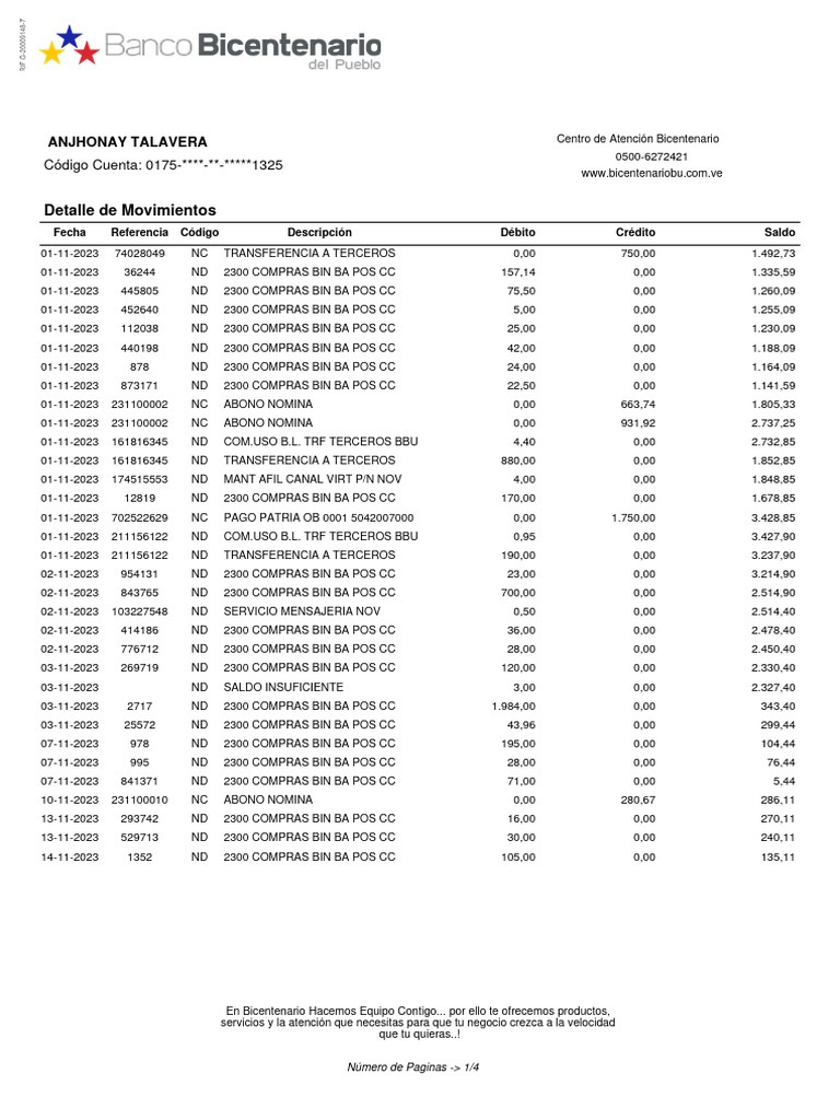 Estado de Cuenta (1) | PDF | Tecnología financiera | Finanzas y administración del dinero