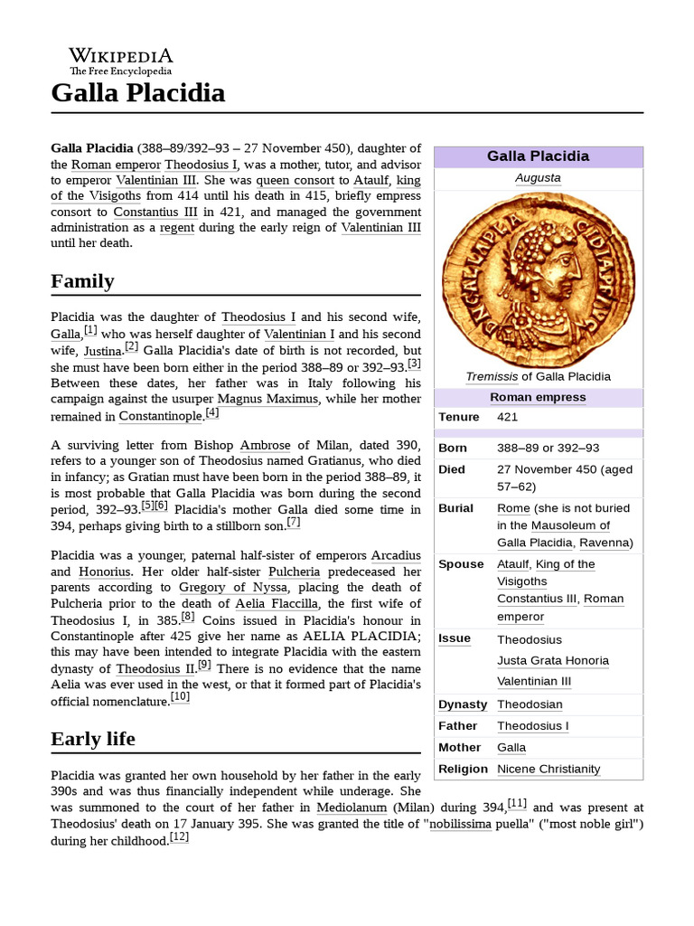 Galla Placidia: Life and Legacy | PDF | History