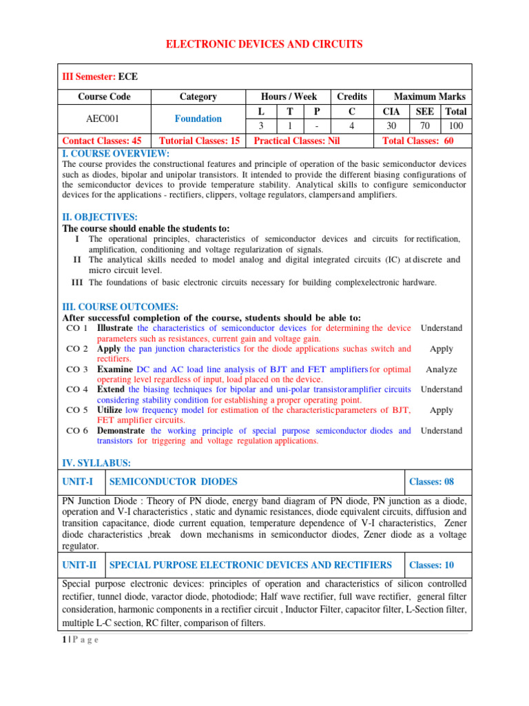 Electronic_Devices_and_Circuits | PDF | Bipolar Junction Transistor | Diode