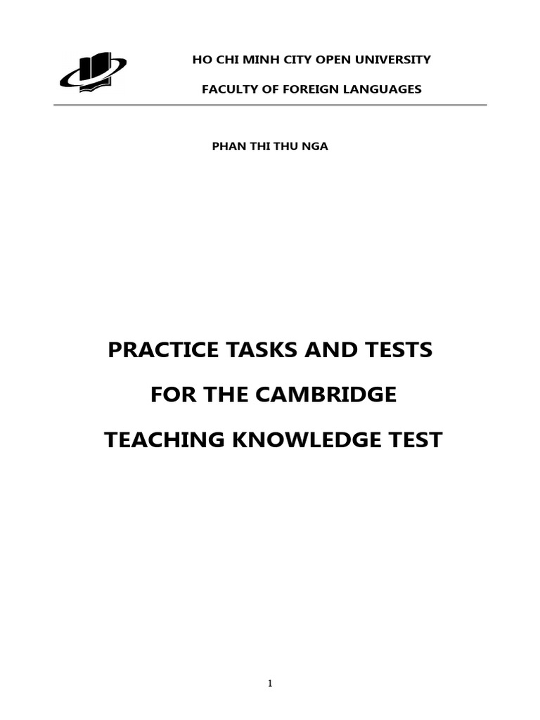 TKT Workbook M1M2M3 (151021) | PDF | Verb | Noun
